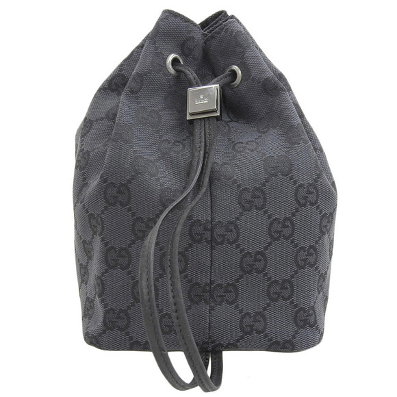 Gucci | Bags | Gucci Gg Drawstring Logo Pouch Black | Poshmark